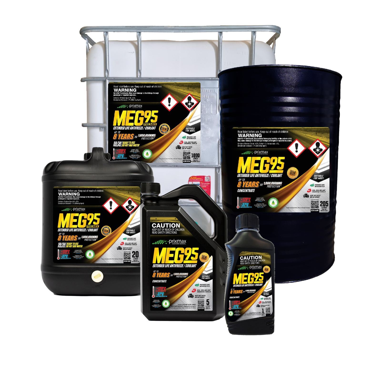 PrixMax MEG95 Premium Universal Antifreeze Antiboil OAT Coolant Concentrate